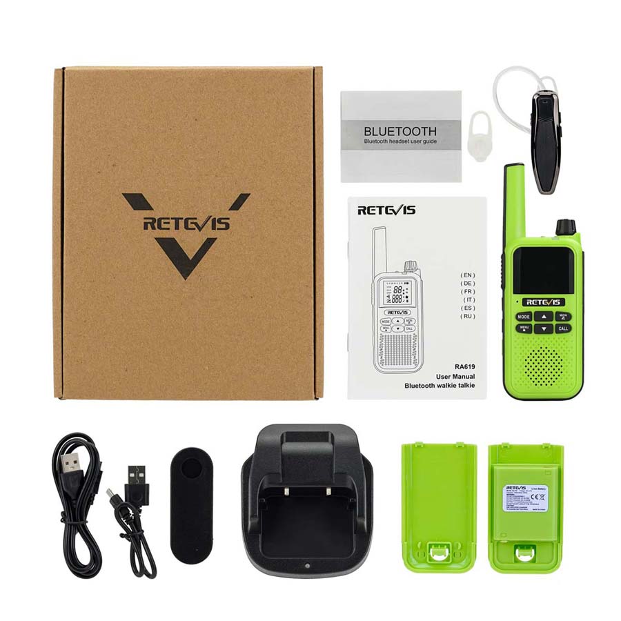 Retevis RA619 Bluetooth License-free PMR446 Two-way Radios x5.