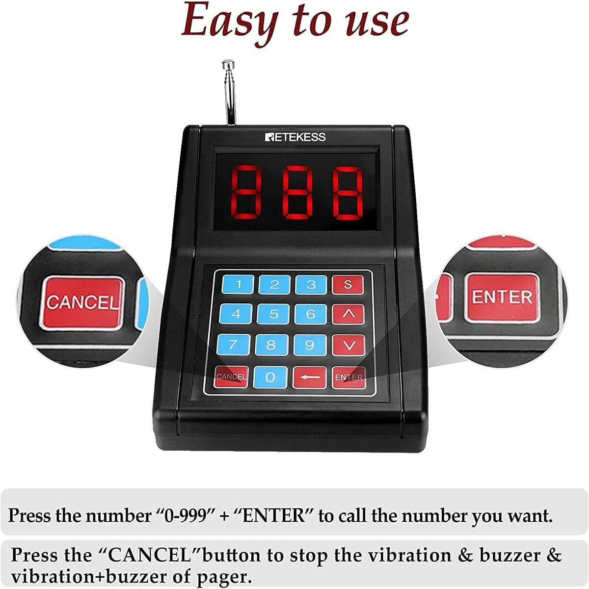 Retekess TD165 Restaurant Pager System, - Dark Clear Skies for all your ...