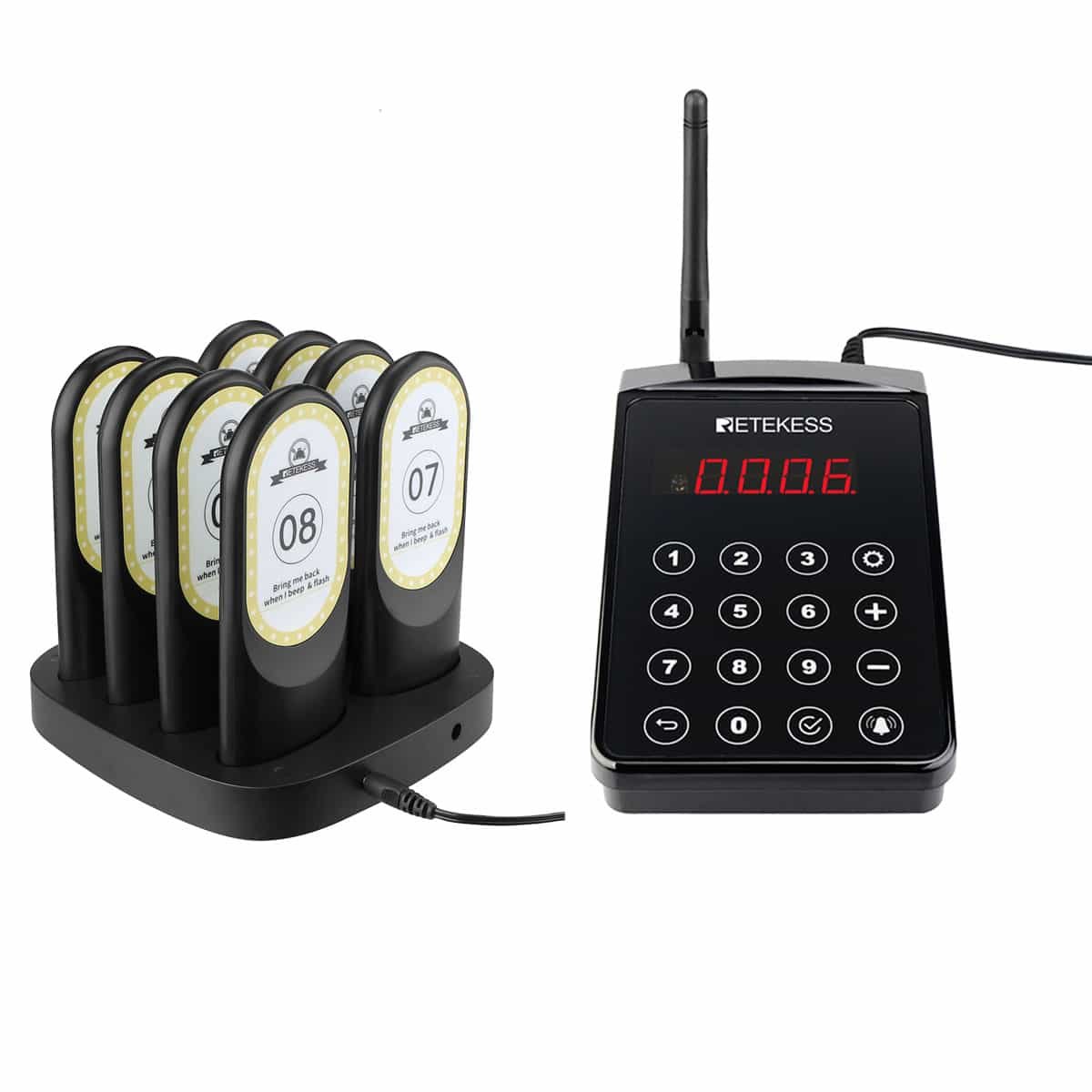 Retekess TD184 Long Range Guest Pager System for Restaurants - Dark ...