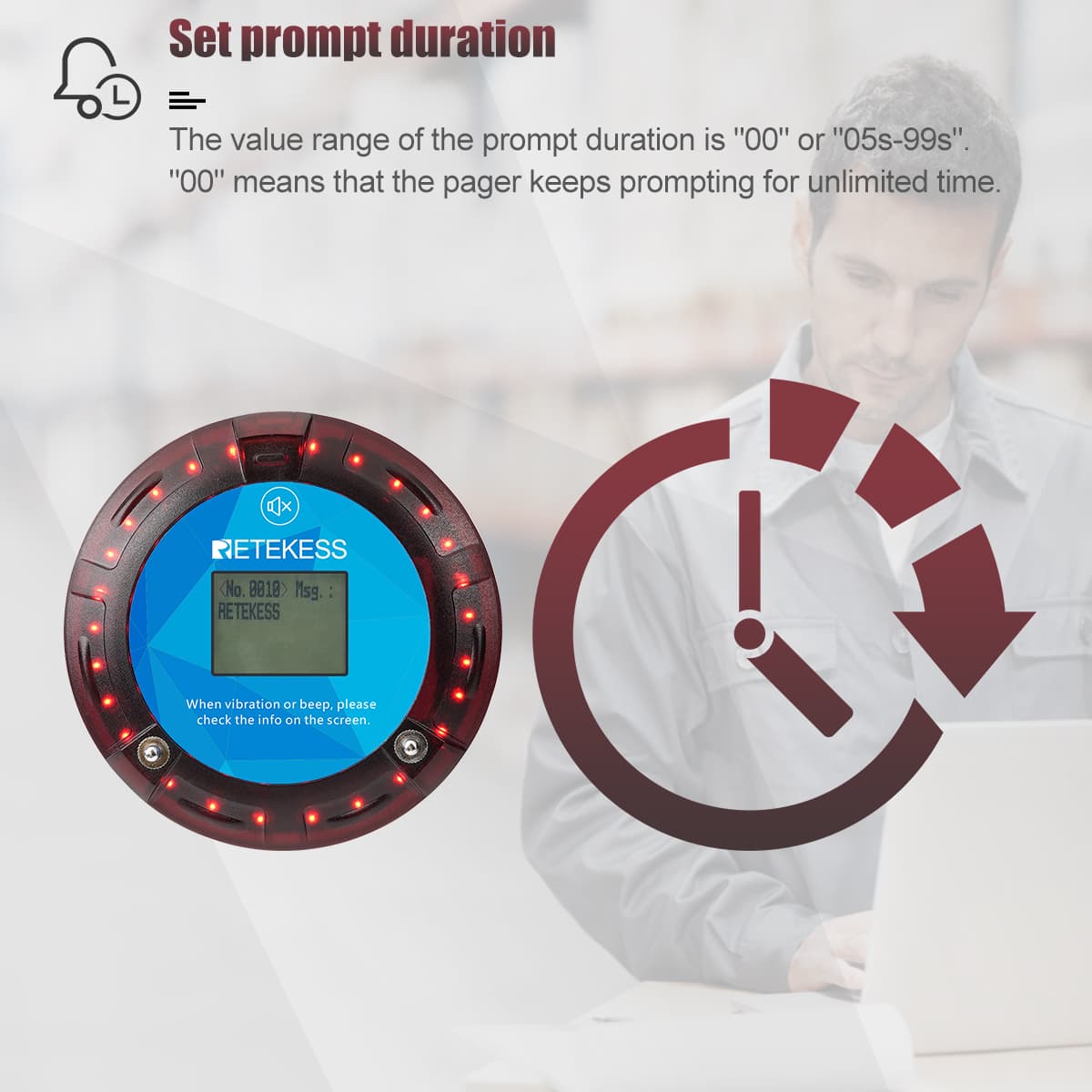 TD166 Alphanumeric Pager Long Range Paging System for Manufacturing ...